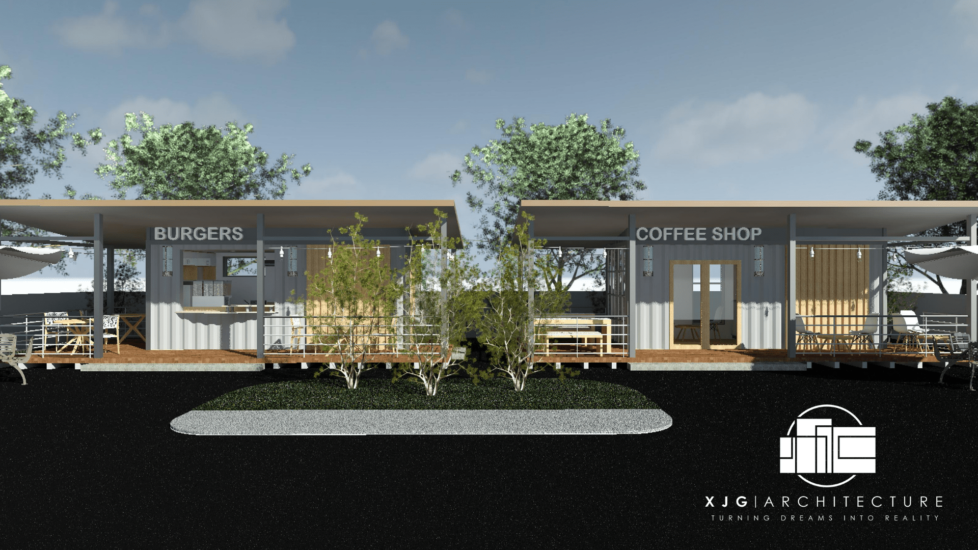 20-ft. Shipping Container Office and 20-ft. Shipping Container Food ...